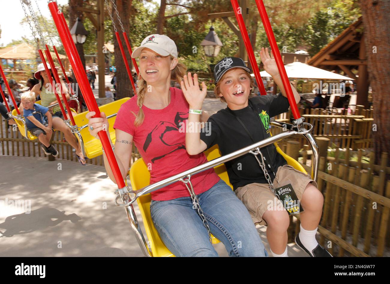 Teri Polo and son attend the Camp Snoopy's 30th Anniversary VIP Party ...