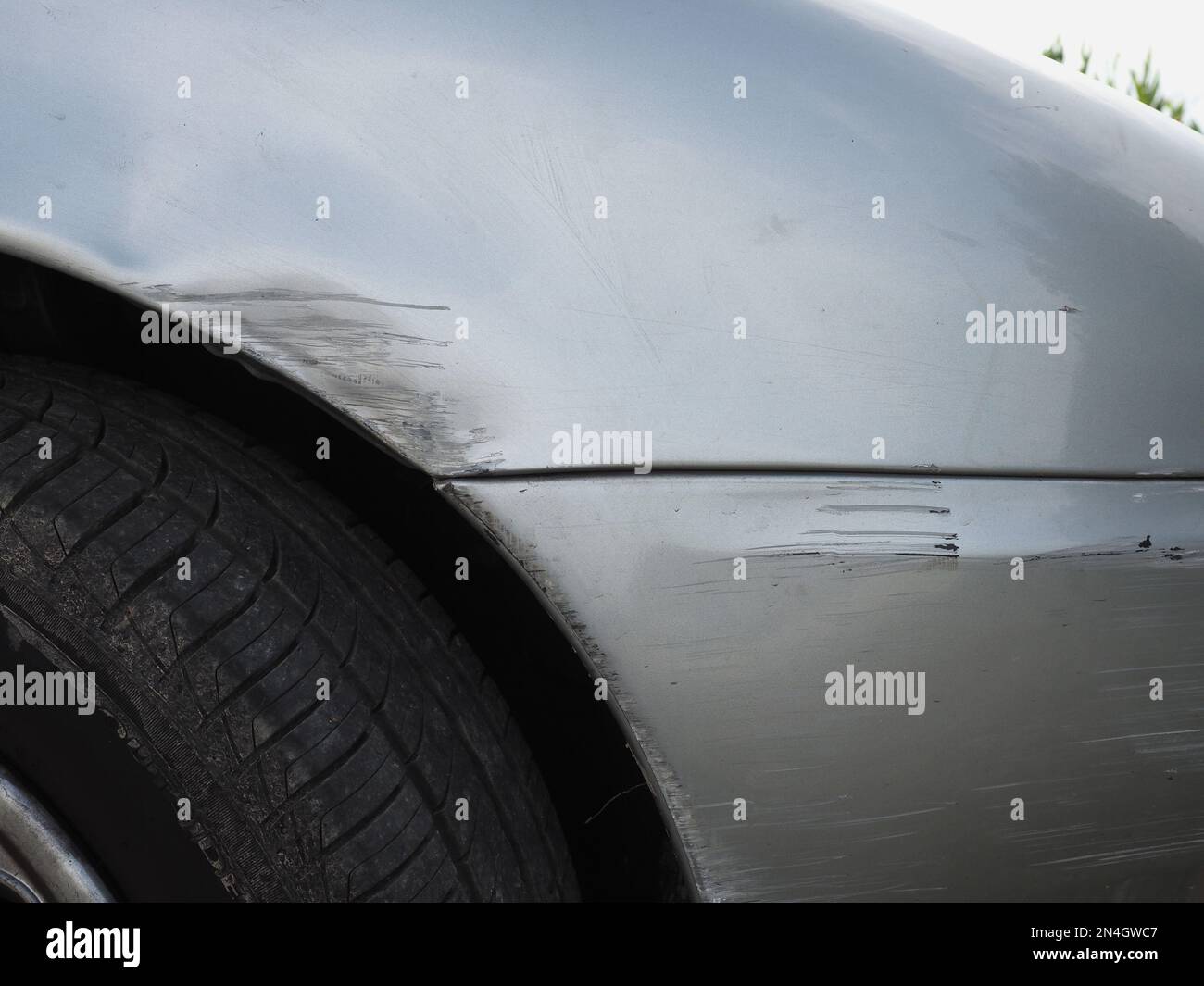 grey car body with surface scratches on primer layer Stock Photo - Alamy
