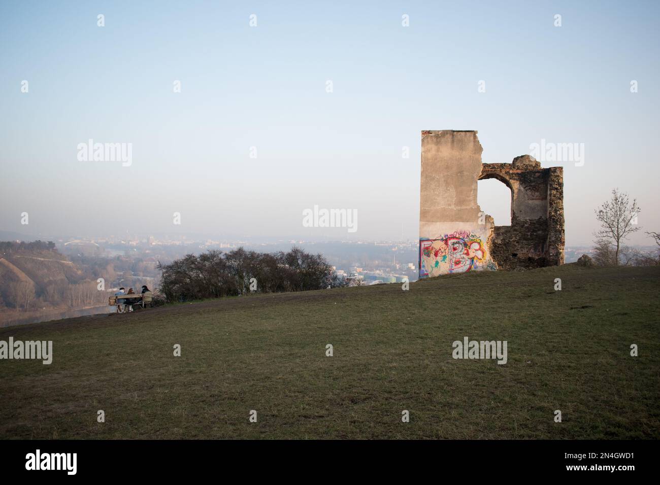Broken ruins called Baba Ruins in the Outskirts of Prague Stock Photo ...