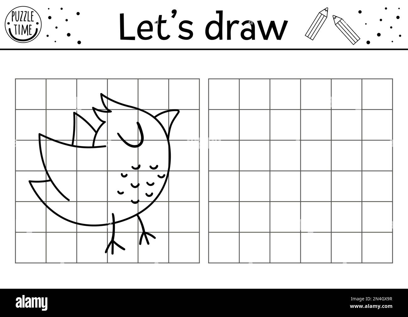 Complete the bird picture. Vector forest drawing practice worksheet ...