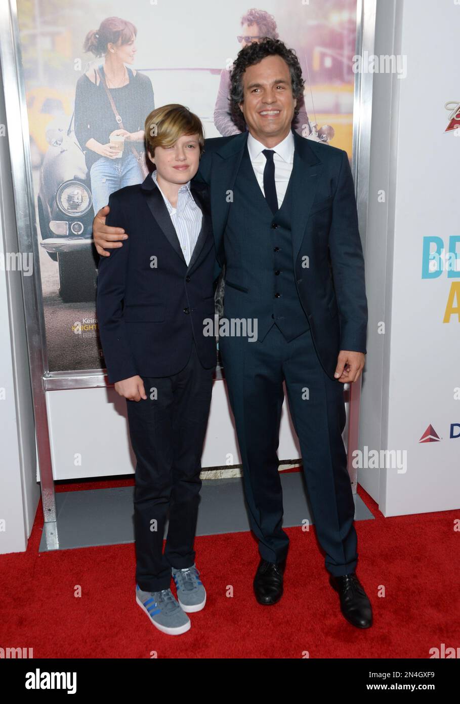 Mark Ruffalo and his son Keen attend the premiere of "Begin Again" at ...