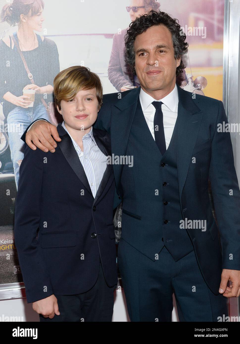 Mark Ruffalo and his son Keen attend the premiere of "Begin Again" at ...