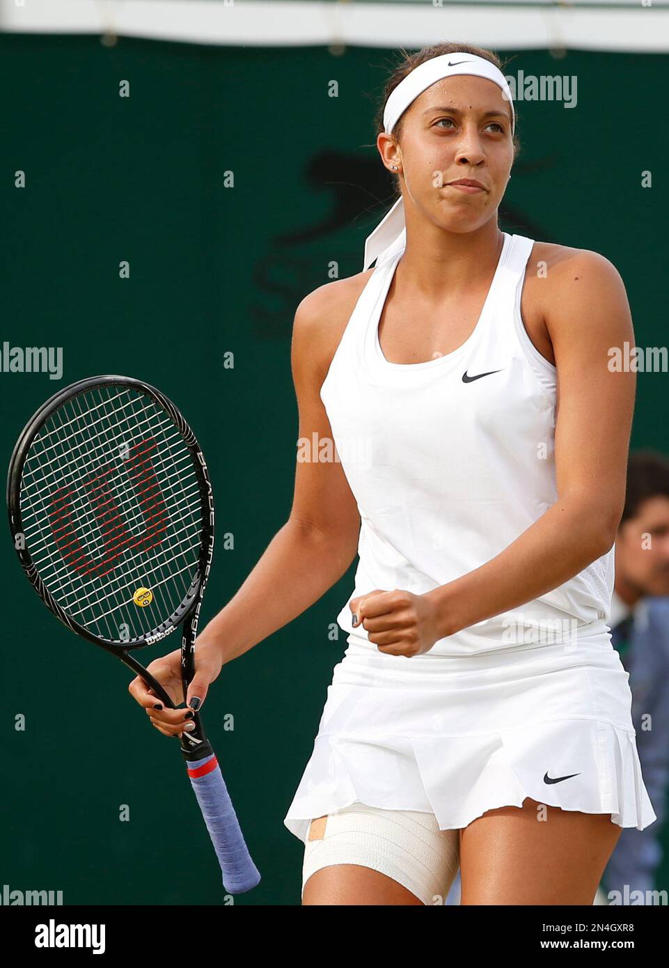 Madison Keys of U.S. celebrates a point during the women's singles ...
