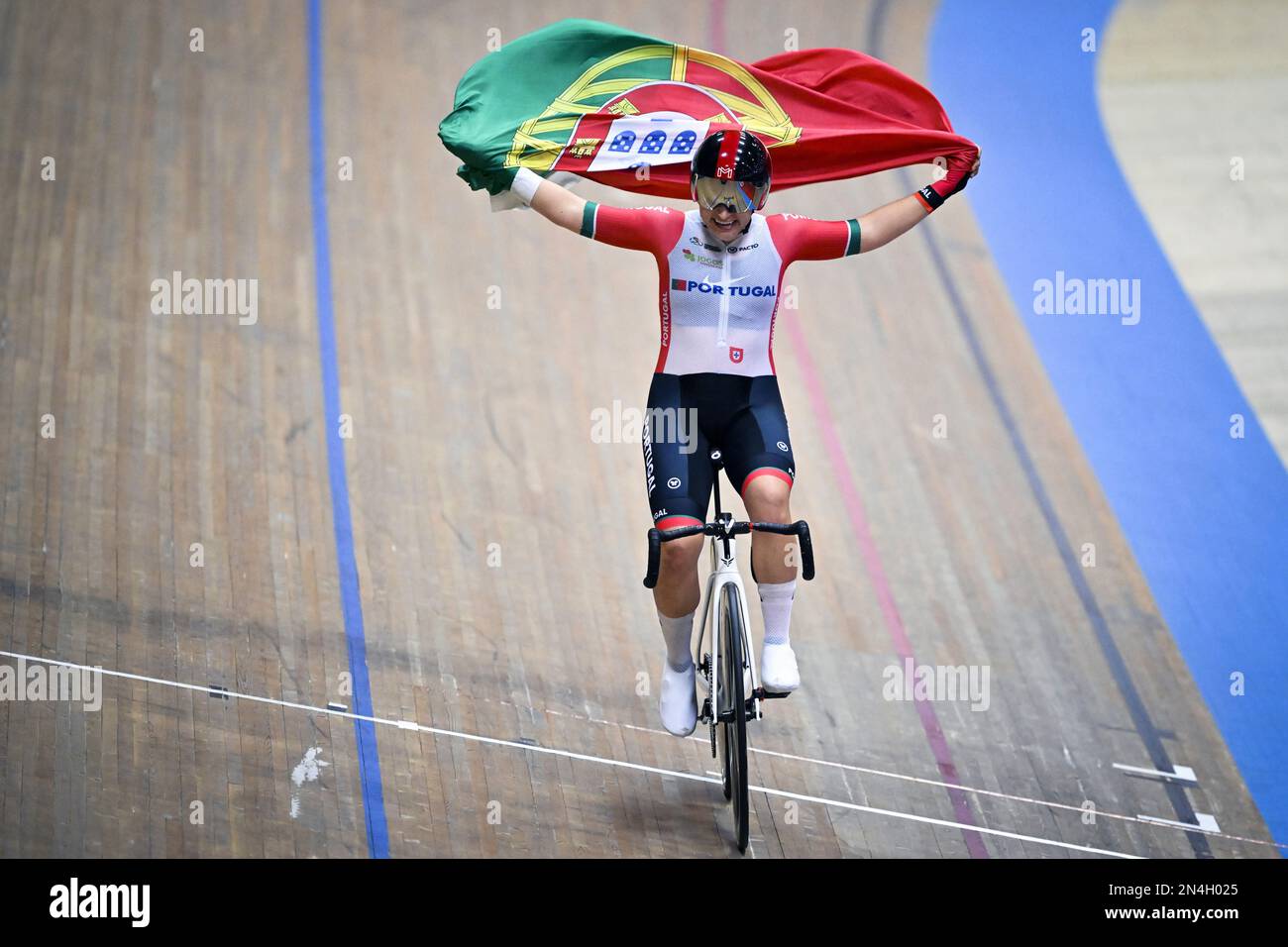 Gold medalist Maria Martins of Portugal celebrates during the Women's ...