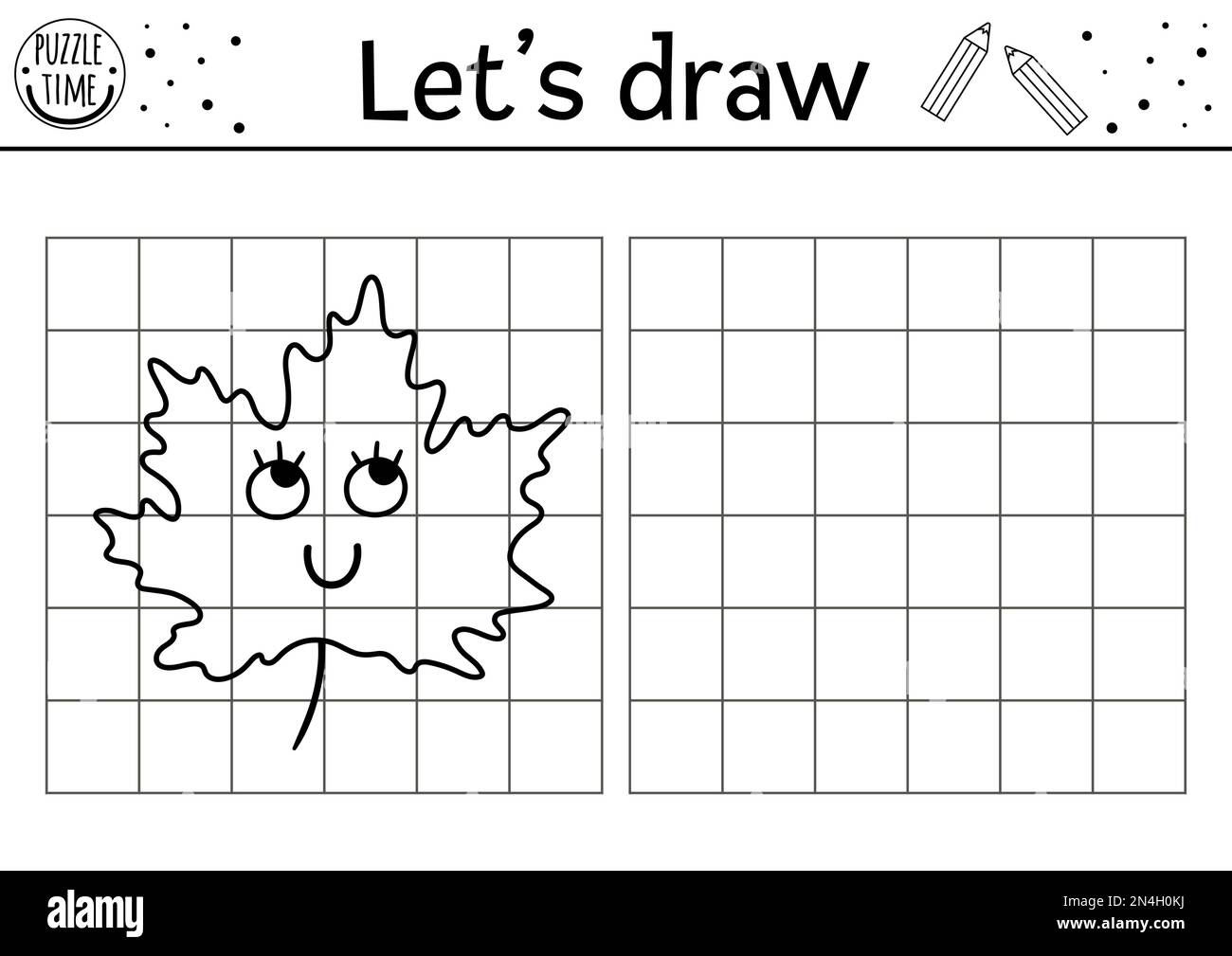 Copy the picture autumn themed game for kids. Complete the leaf game ...