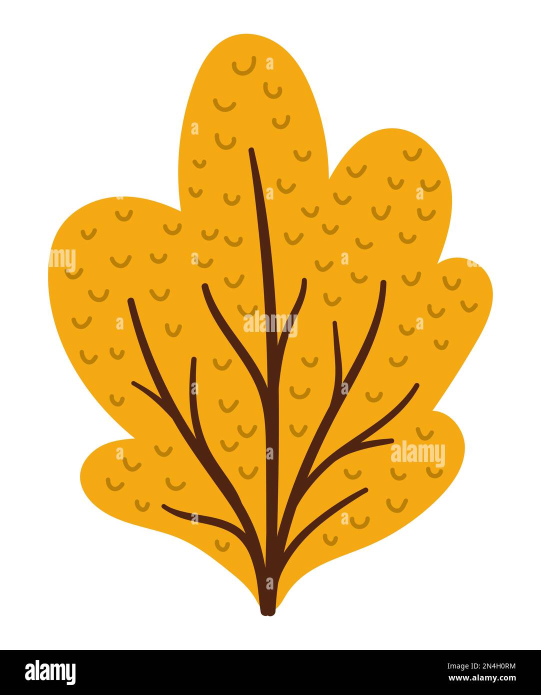 Vector autumn forest shrub isolated on white background. Fall garden ...