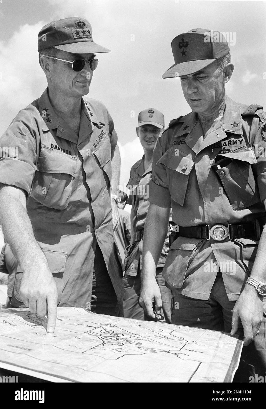 Brigadier General Robert M. Shoemaker, right, commander of the U.S. and ...