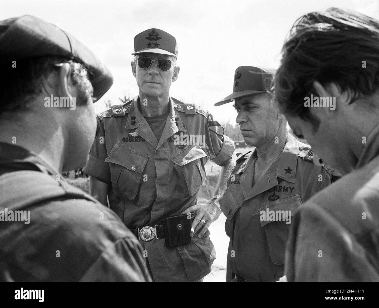 Brigadier General Robert M. Shoemaker, right, commander of the U.S. and ...