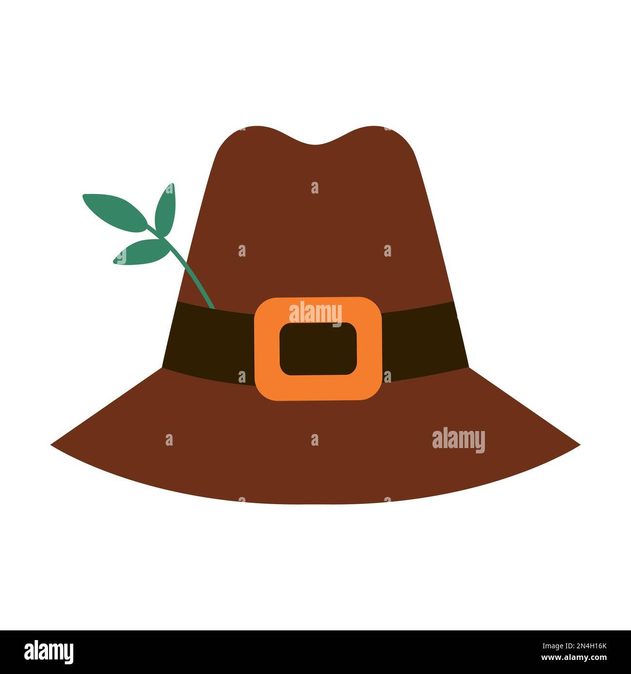 Vector pilgrim hat isolated on white background. Thanksgiving Day cap ...