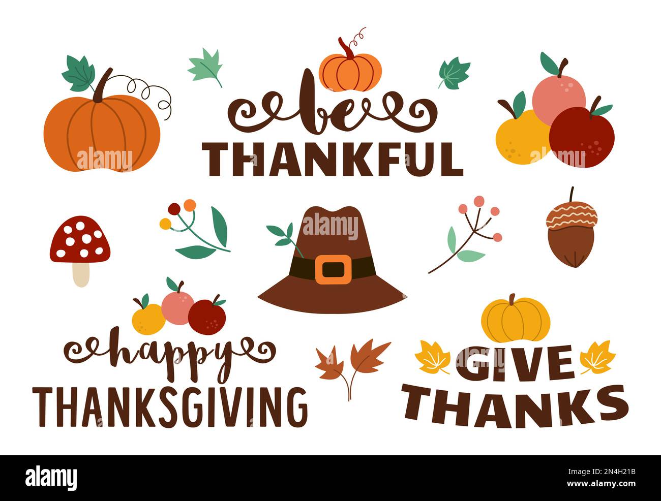 Thanksgiving Day card or banner templates with text. Vector autumn ...