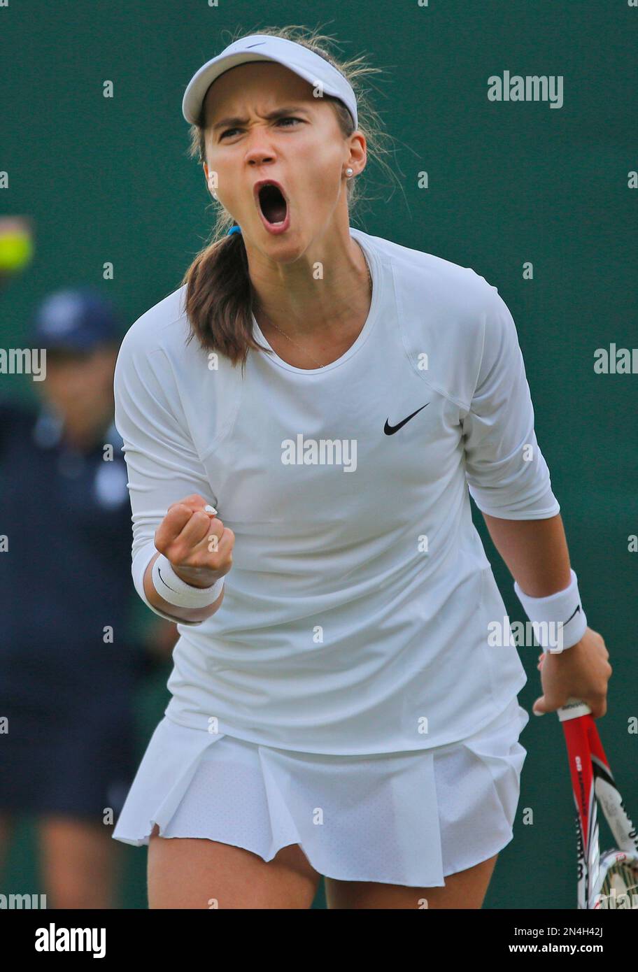 Lauren Davis of the U.S. celebrates after winning a point against ...