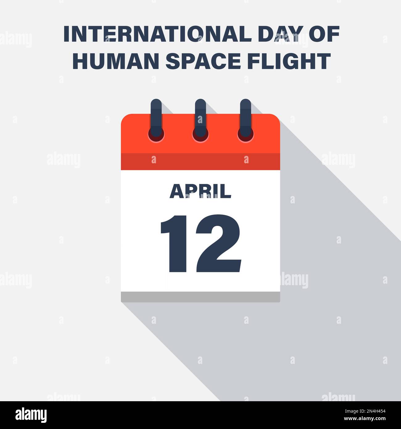 International Day of Human Space Flight, April 12, calendar icon. Date ...