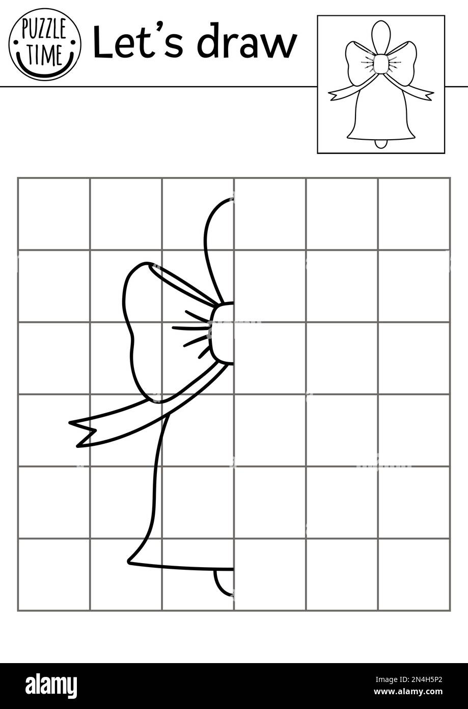 Complete the bell picture. Vector back to school drawing practice ...