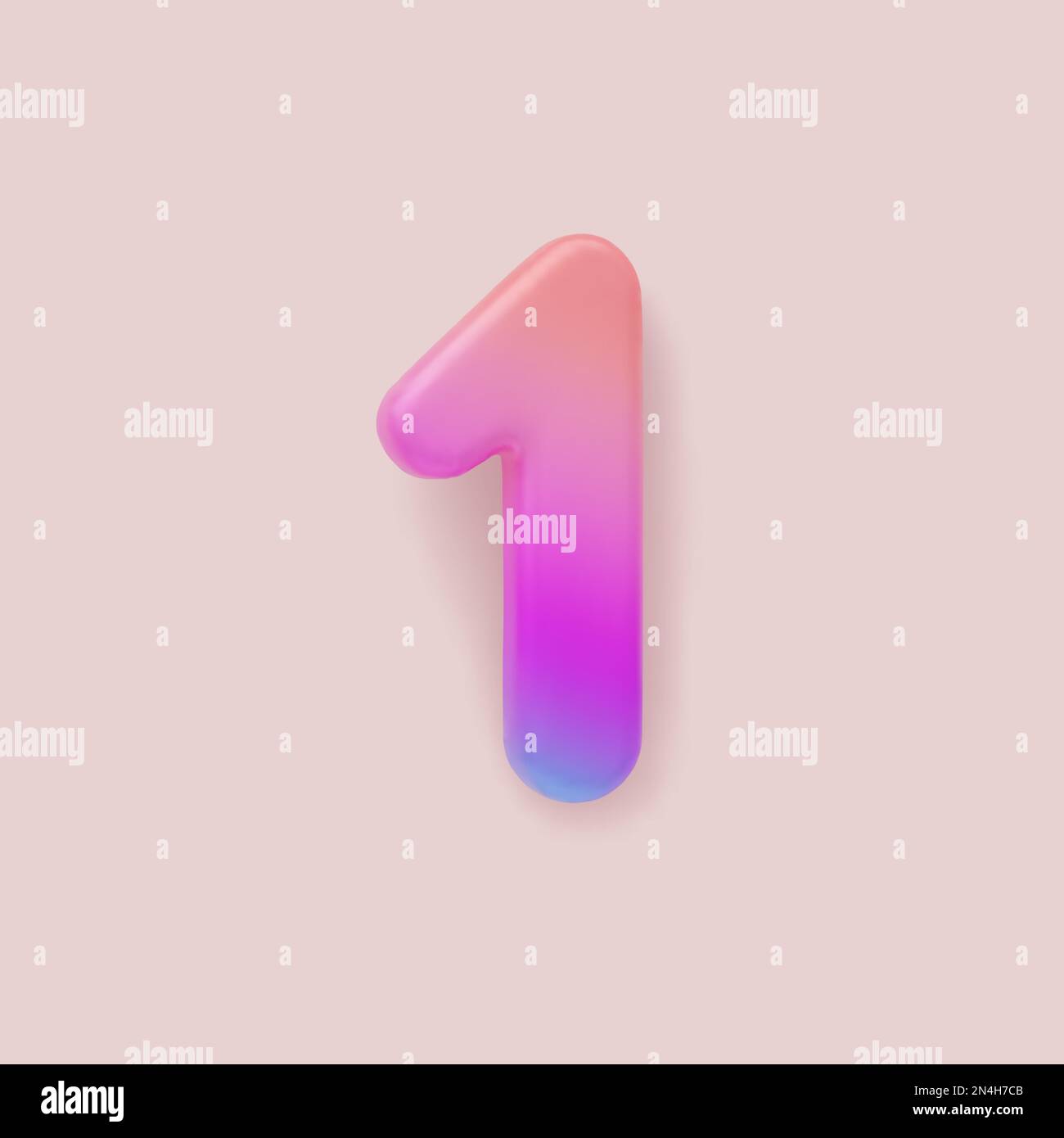 3D Colorful Gradient number 1 on a light background Stock Vector Image ...