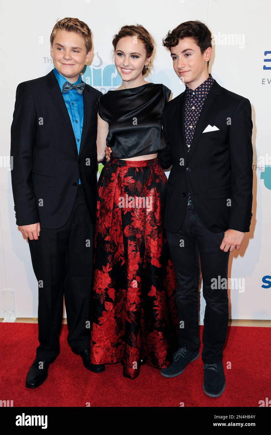 From left, Reese Hartwig, Ella Wahlestedt, and Teo Halm arrive at The ...