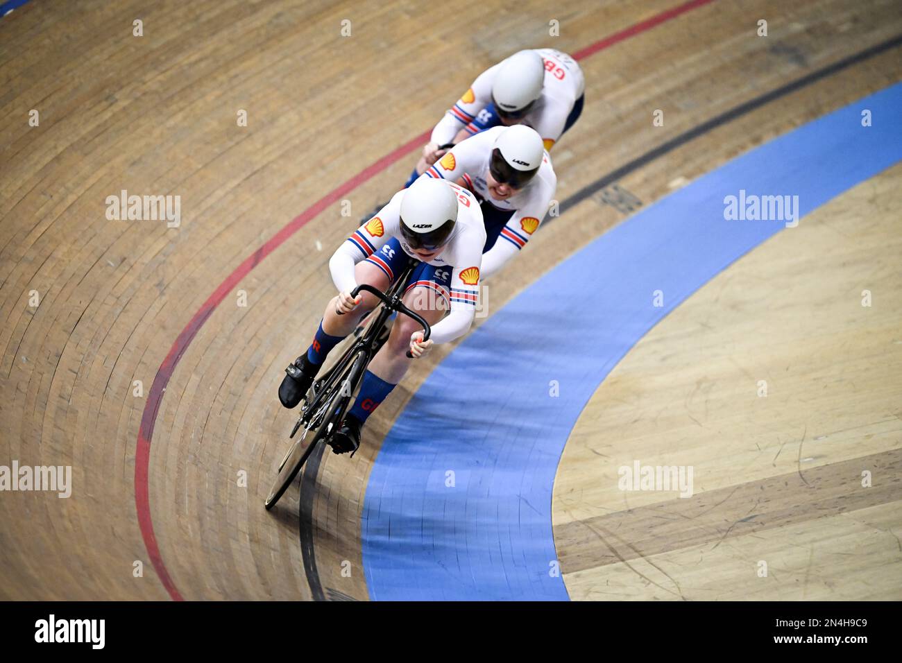 Second placed Team Britain with Lauren Bell, Sophie Capewell and Katy ...