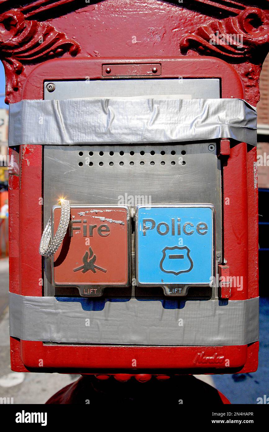Emergency Call Box in SoHo neighborhood of Manhattan, New York City ...