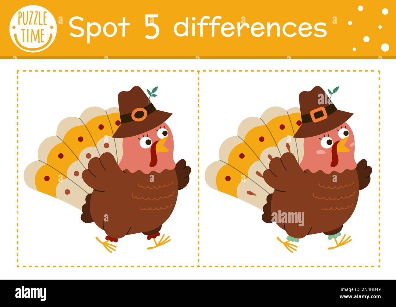 Find differences game for children. Thanksgiving educational activity ...