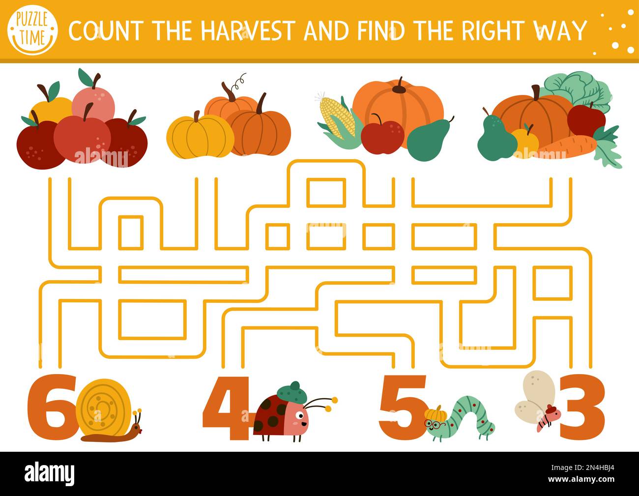 Thanksgiving Day maze for children. Autumn holiday preschool printable ...