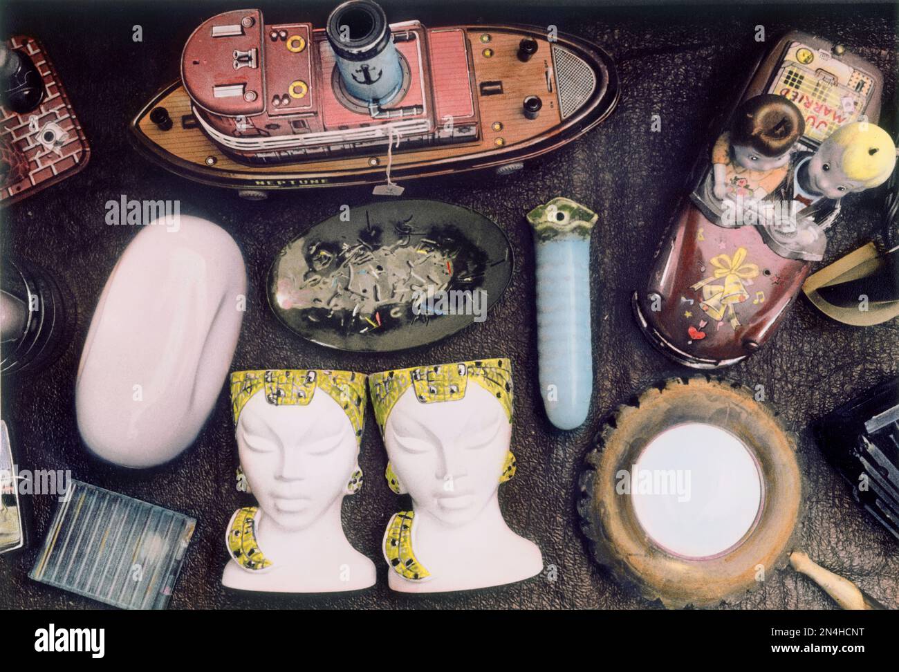 Toys as Still Life at Street Fairs. Series of hand-tinted, black and ...