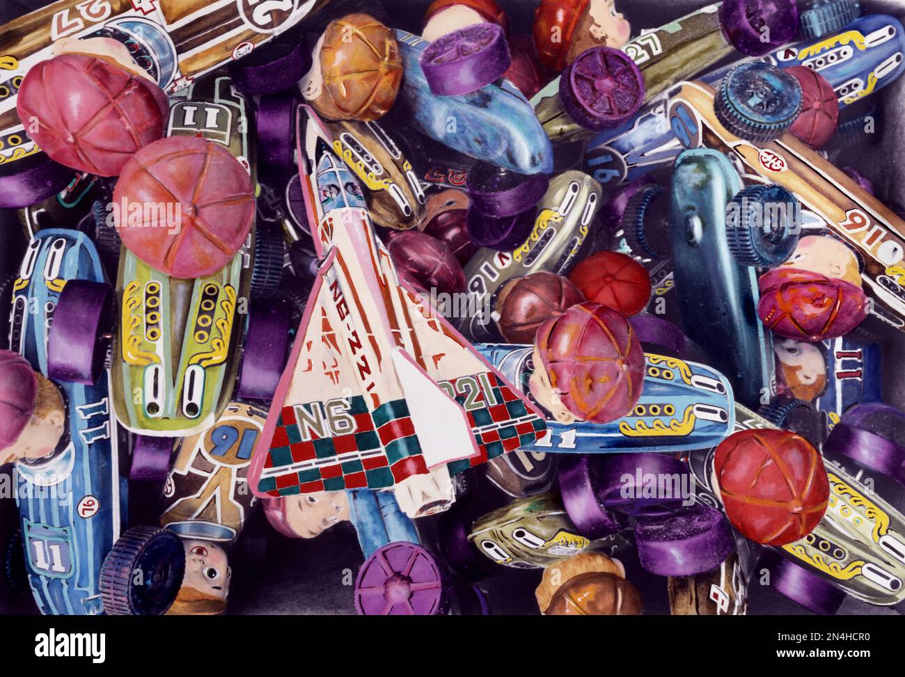 Still Life at Street Fairs. Series of hand-tinted, black and white ...