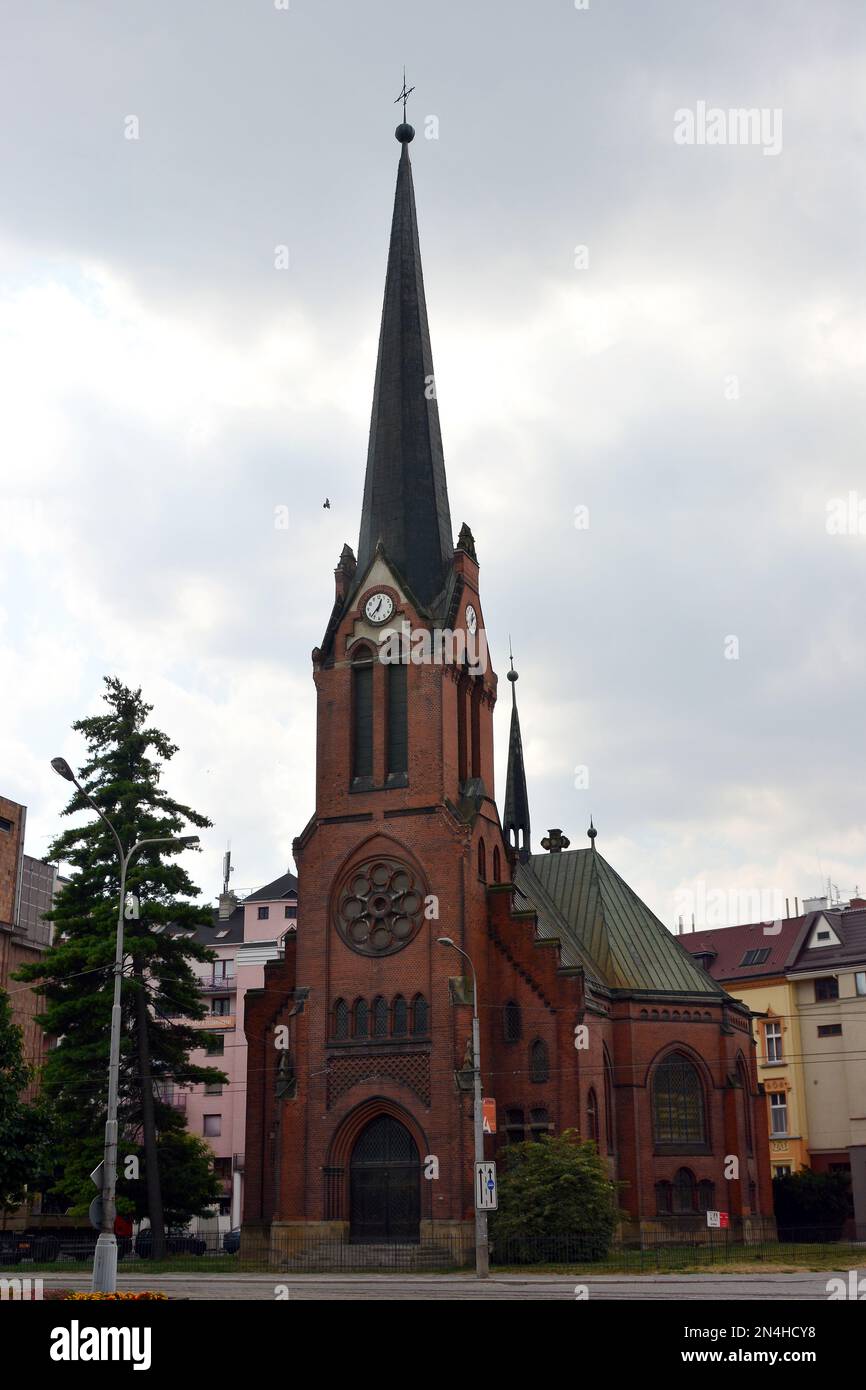 Red Church, Červený kostel, Olomouc, Czech Republic, Europe, UNESCO ...