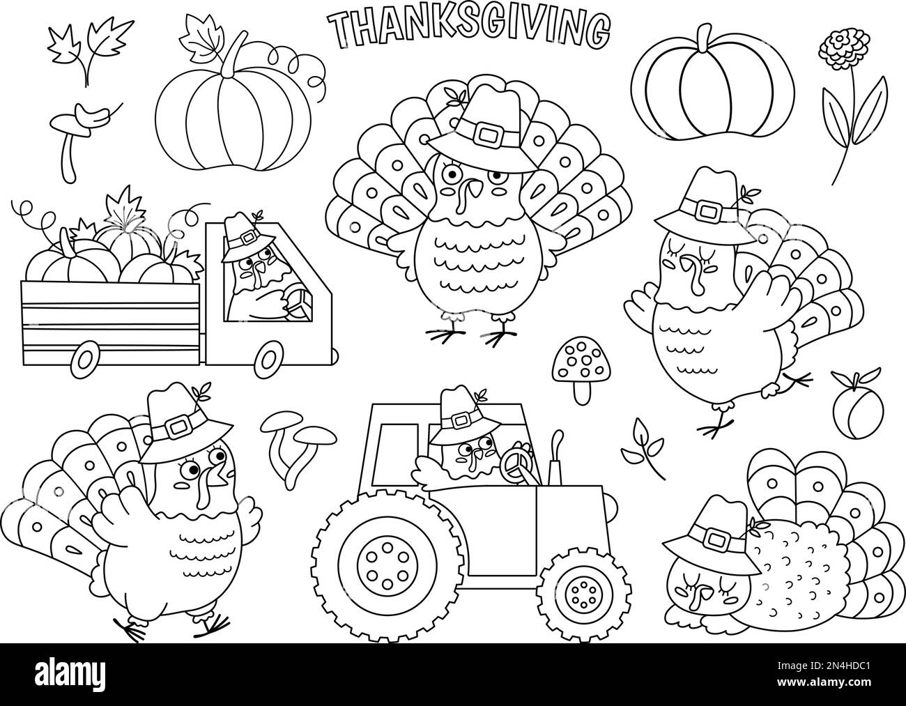 Child driving tractor coloring page hi-res stock photography and images ...