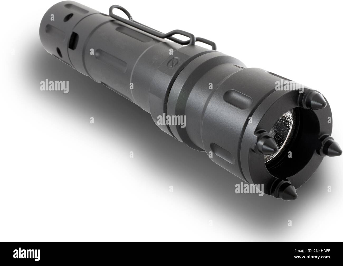 Window breaking tactical flashlight with shadow below Stock Photo - Alamy