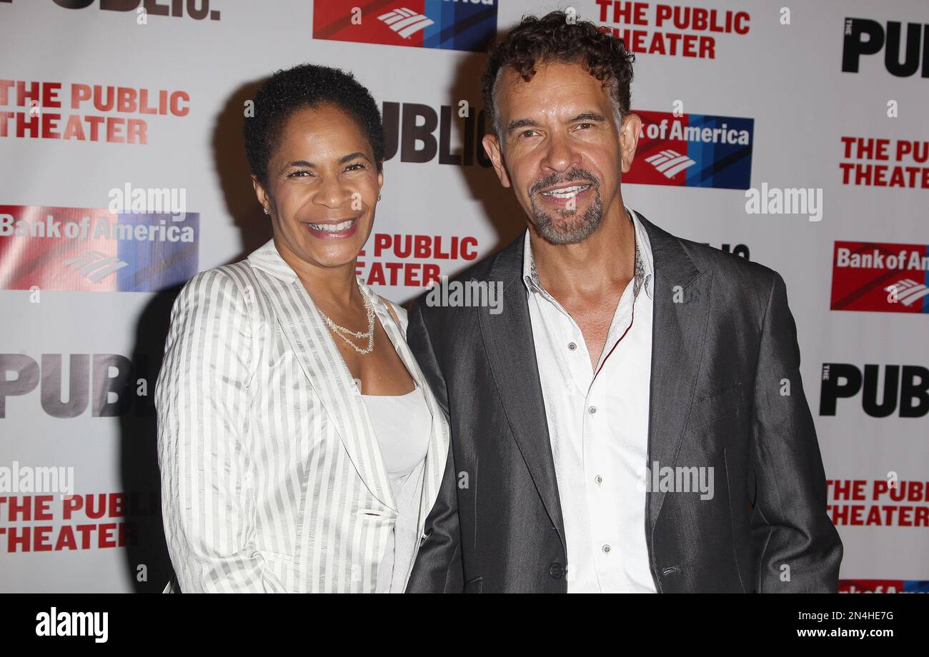 Allyson Tucker and Brian Stokes Mitchell attend the The Public Theater ...