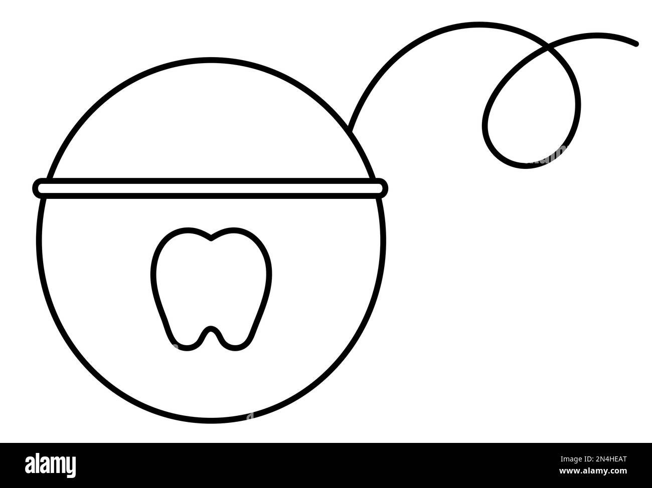 Black and white dental floss icon isolated on white background. Vector ...