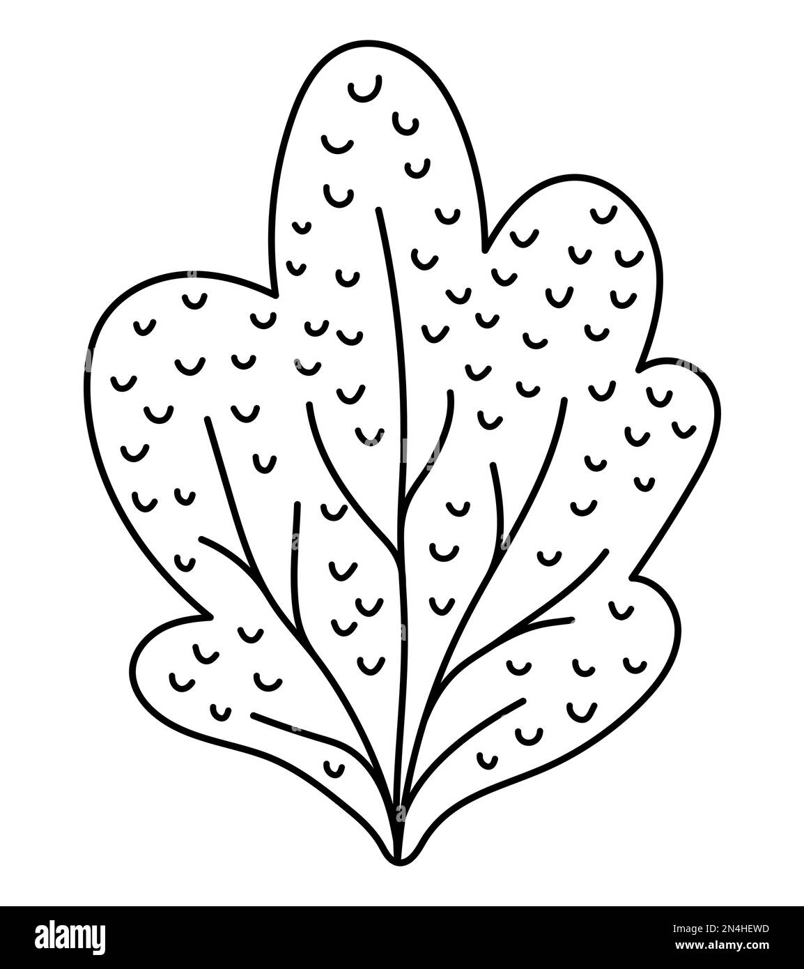 Vector black and white autumn forest shrub isolated on white background ...