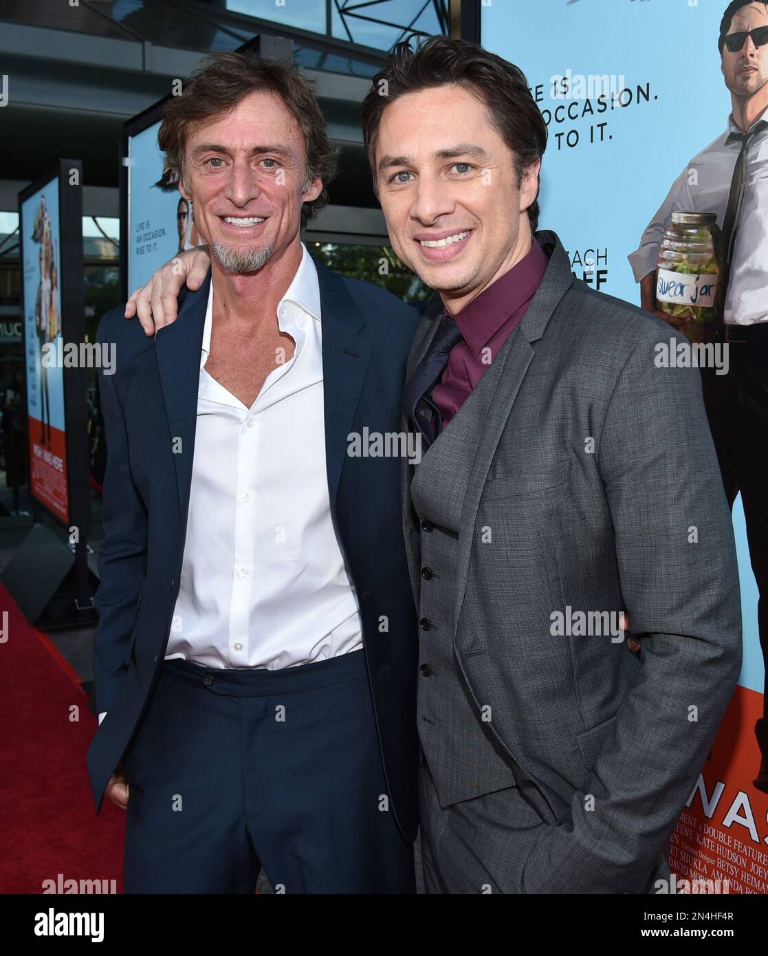 Adam Braff, left, and Zach Braff arrive at the Los Angeles premiere of ...