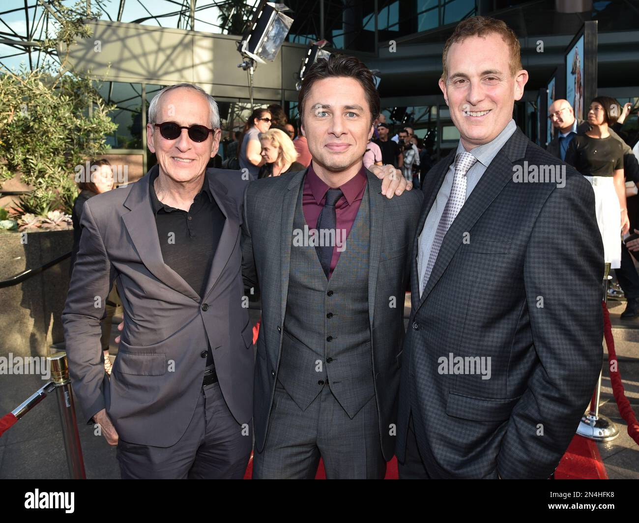 Producer Michael Shamberg and from left, Zach Braff and Peter Schlessel ...