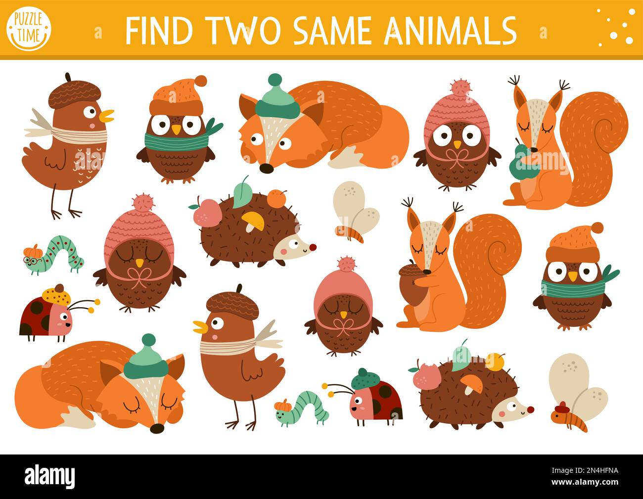 Find two same animals. Thanksgiving matching activity for children ...