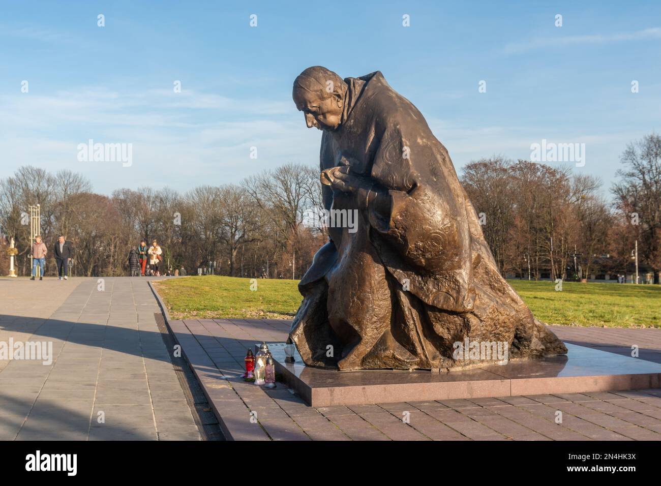 Czestochowa, Poland - 01 January, 2023: Statue of Cardinal Stefan ...