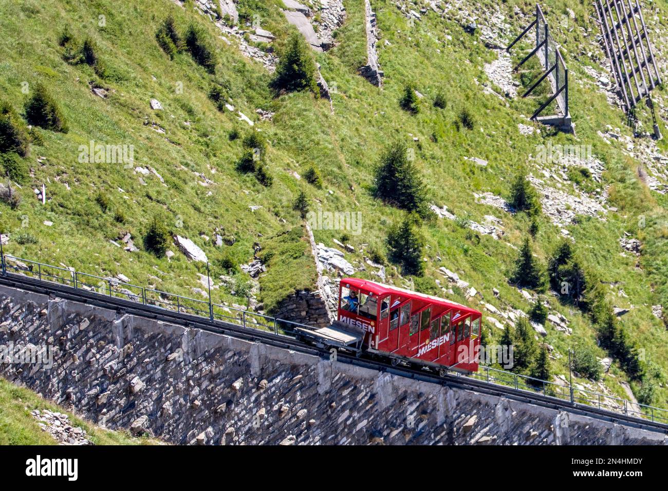 The Cable Funicular to the Niesen 2362m in the Bernese Oberland Stock Photo - Alamy