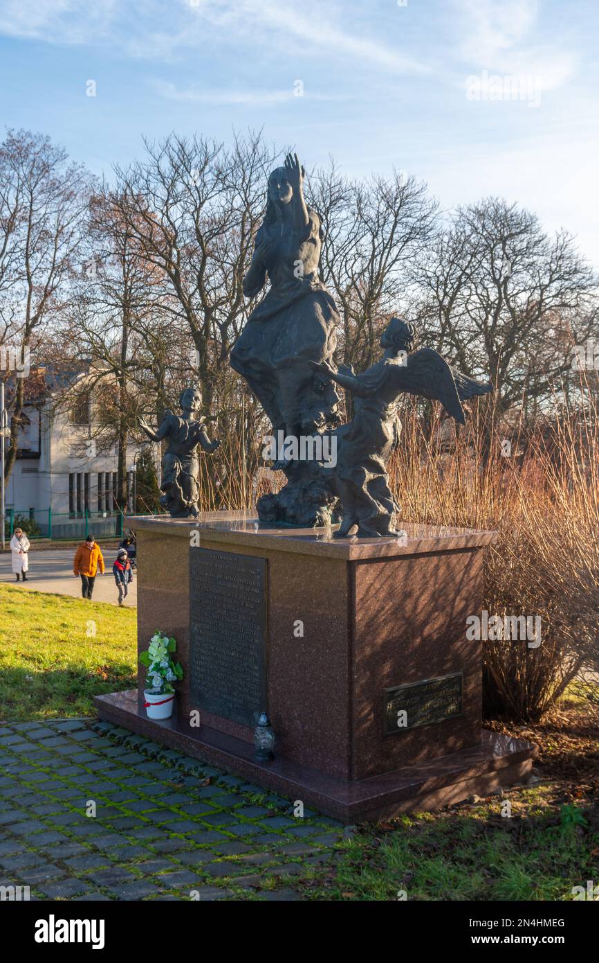 Czestochowa, Poland - 01 January, 2023: Religious statues in the park ...