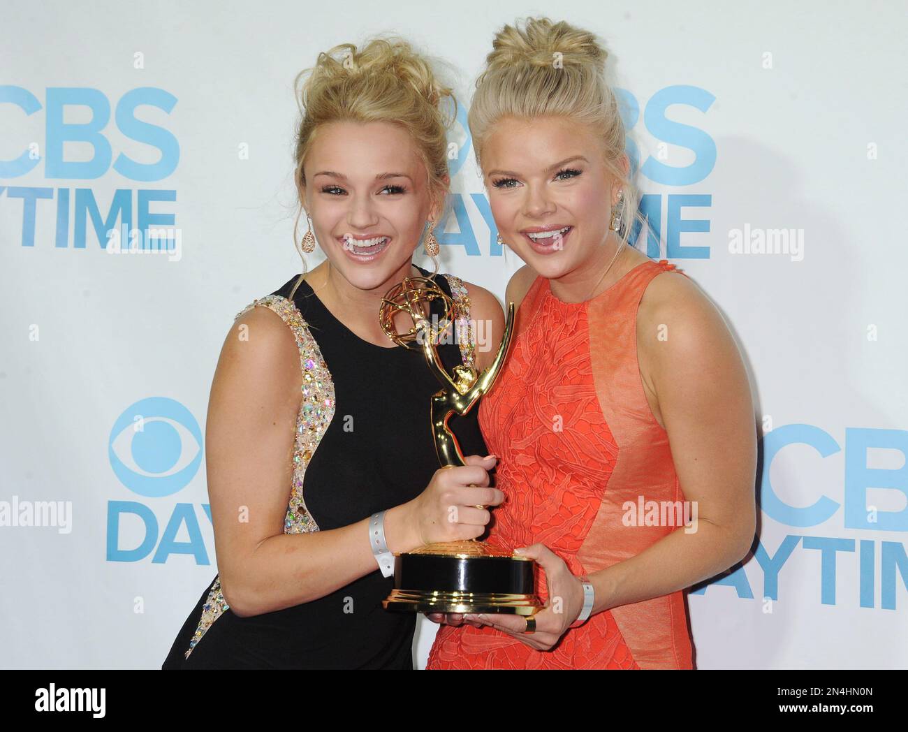 Hunter King, at left, and Kelli Gross arrive at The CBS Daytime Emmy ...