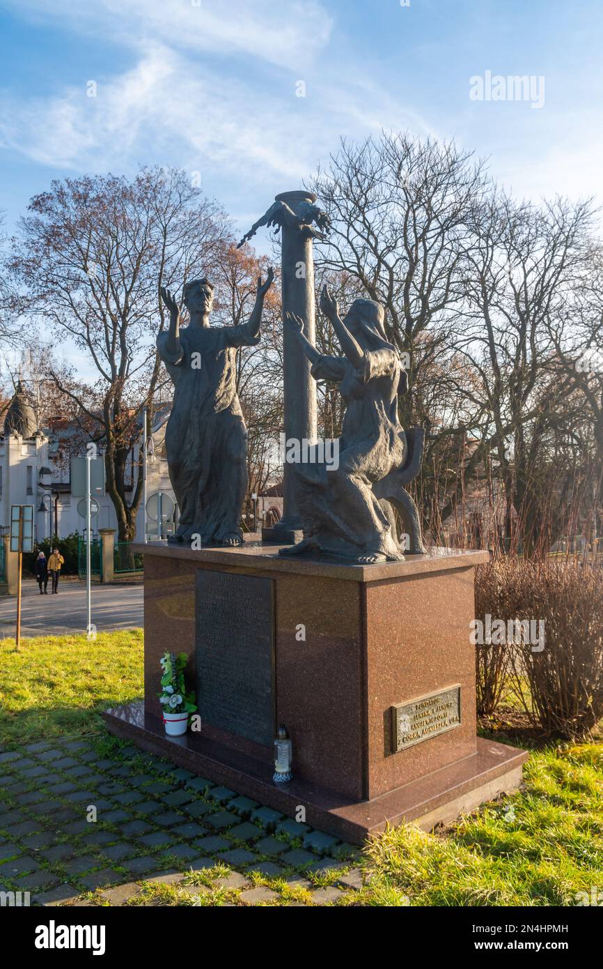 Czestochowa, Poland - 01 January, 2023: Religious statues in the park ...