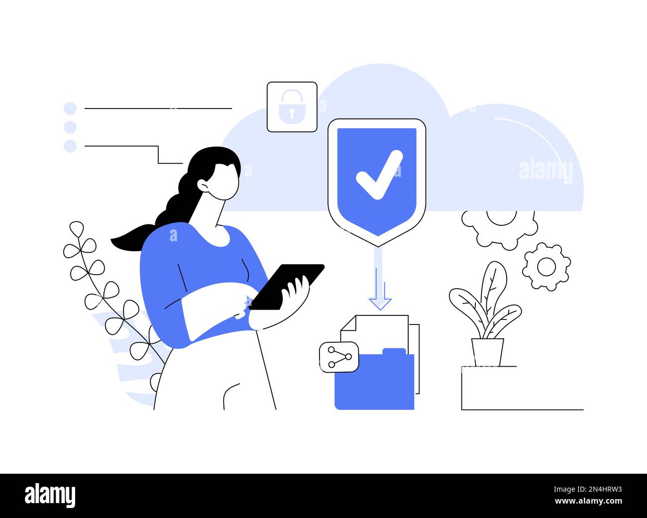 Secure file sharing abstract concept vector illustration Stock Vector ...