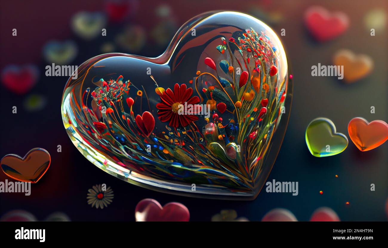 Lovely heart flowers hi-res stock photography and images - Alamy