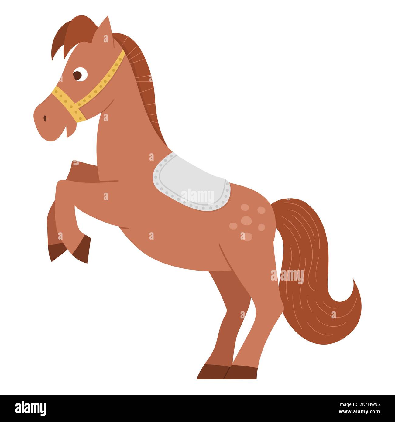 Vector horse on the rack icon isolated on white background. Cartoon ...