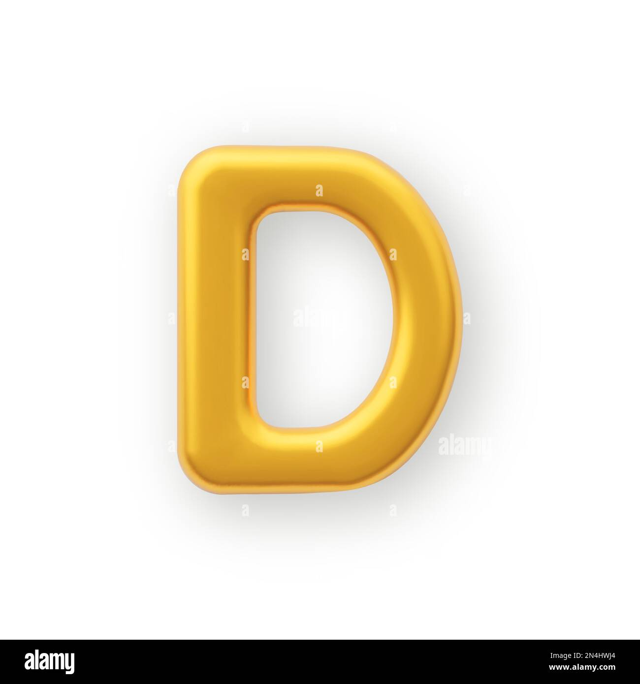 3D Gold uppercase letter D on a white background Stock Vector Image ...