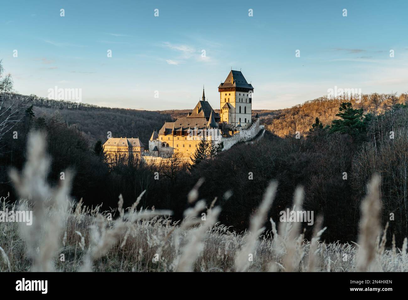 Beautiful gothic Royal Karlstejn Castle,Czech Republic.There are Czech ...