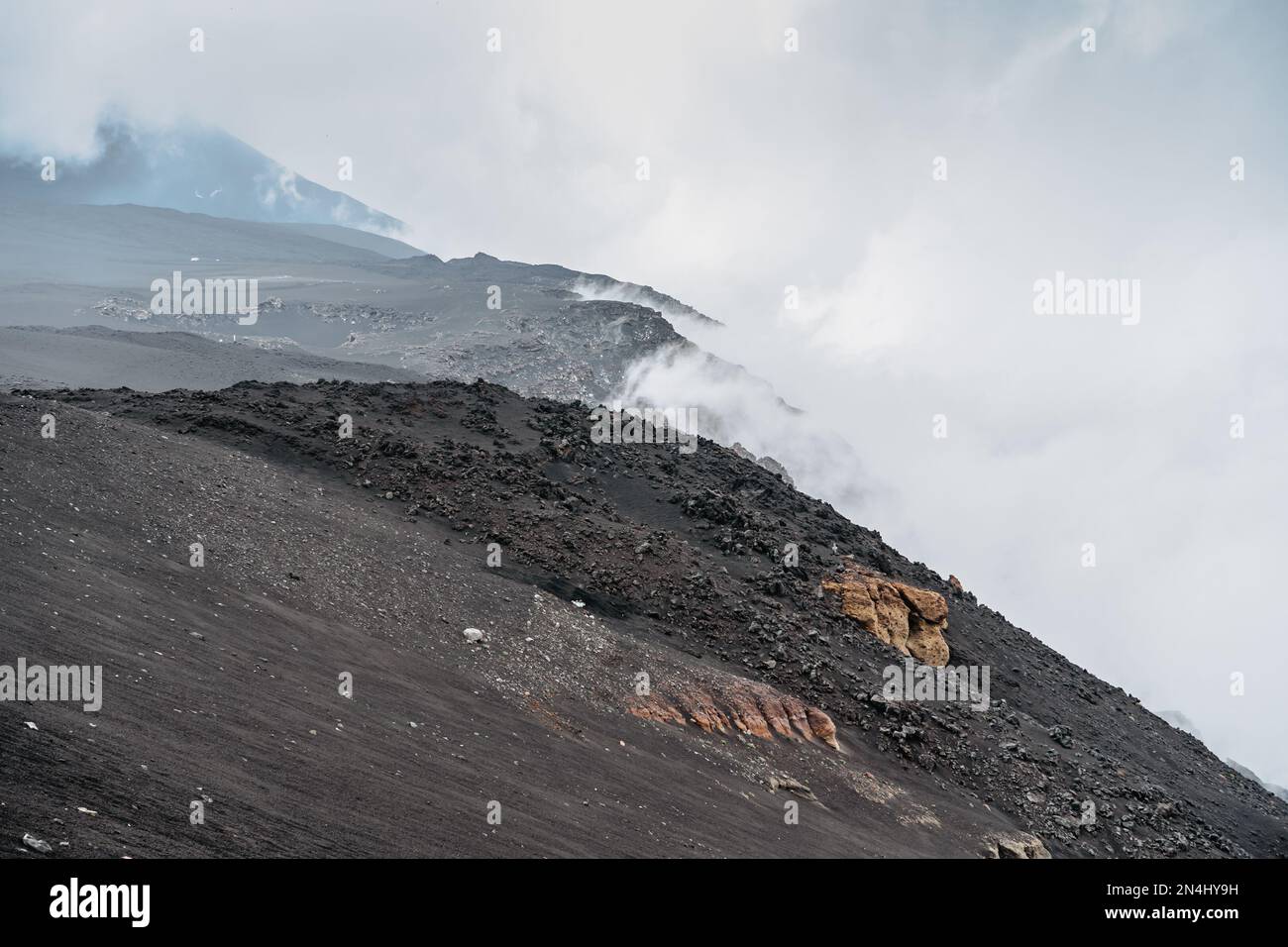 Crater of Etna,Sicily,Italy.Adventure outdoor activity.Excursion on ...