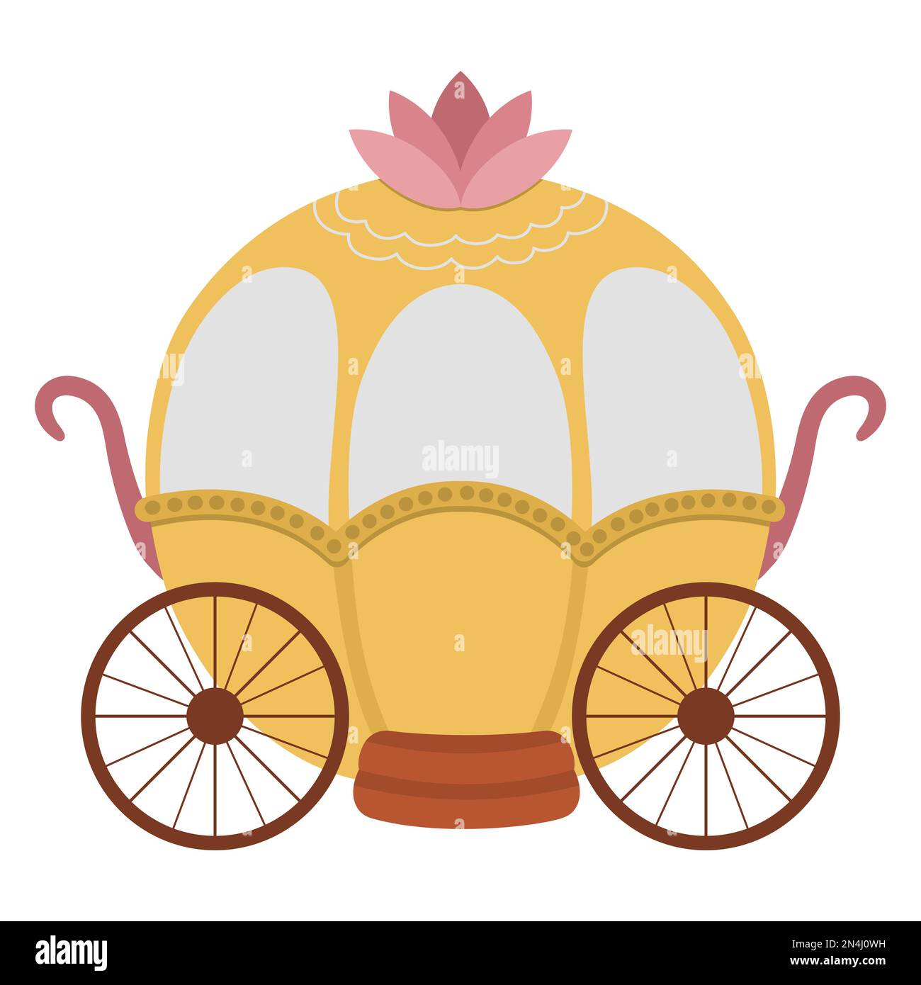 Vector carriage icon isolated on white background. Medieval gold ...