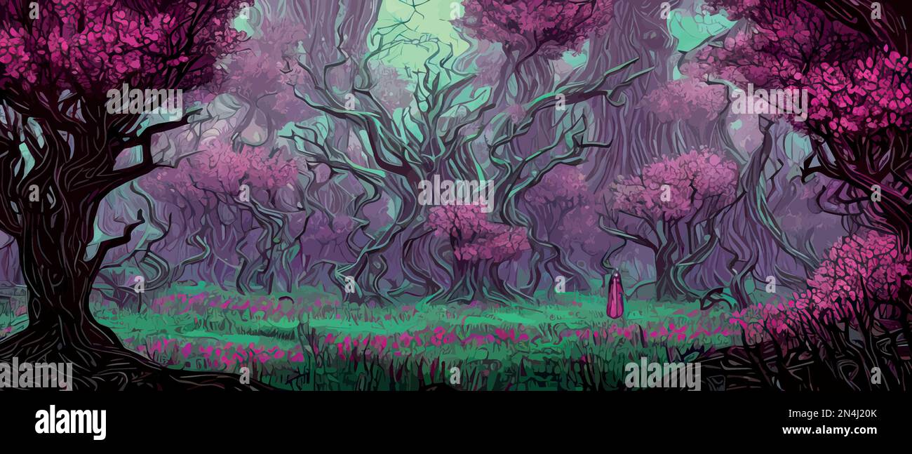 Horror movie forest Stock Vector Images - Alamy