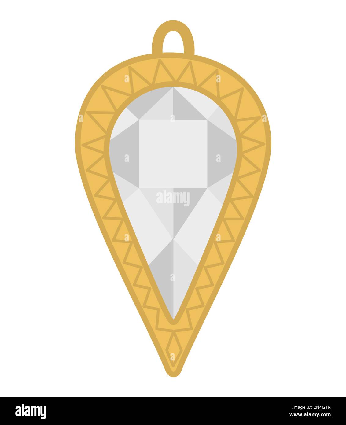 Vector brooch icon. Beautiful accessory with precious stone isolated on ...