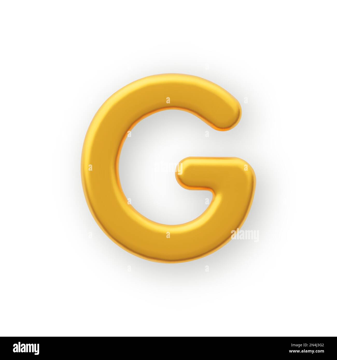 3D Gold uppercase letter G on a white background Stock Vector Image ...