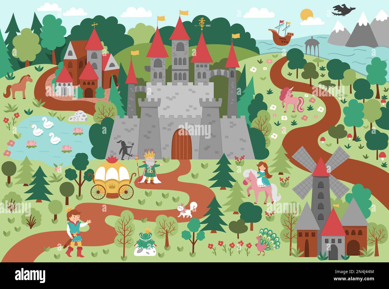 Medieval map sea Stock Vector Images - Alamy